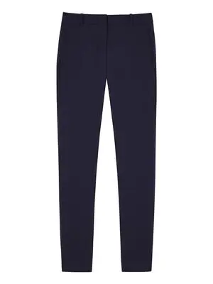 Lafayette 148 New York Stretch Mid-rise Slim Ankle Pants - Blue Ink