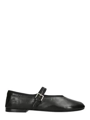 THE ROW Boheme Leather Mary Jane Flats - Black