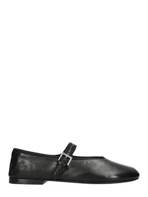THE ROW Boheme Leather Mary Jane Flats - Black