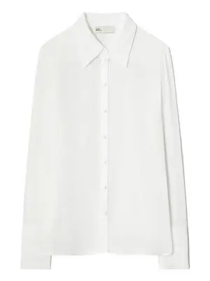 Tory Burch Cuffed Viscose Shirt - Marshmallow