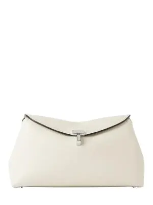 TOTÊME TOTEME T-Lock Grained-Leather Clutch
