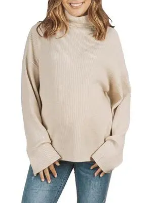 ANGEL MATERNITY Angel Maternity Ribbed Turtleneck Sweater