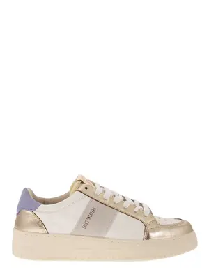 SAINT SNEAKERS Sail - Leather And Suede Trainers White/gold