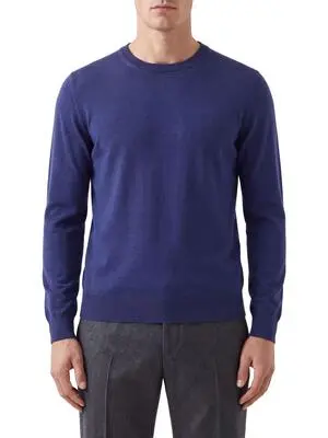 Brunello Cucinelli BRUNELLO CUCINELLI Cashmere Silk Blend Crewneck Sweater Blue