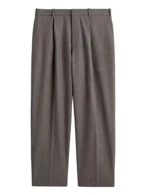 Cos Relaxed Wool Straight-leg Pants - Beige