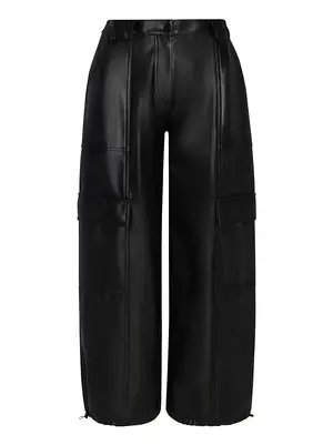 Simkhai Luxe Vegan Leather Cargo Pants - Black
