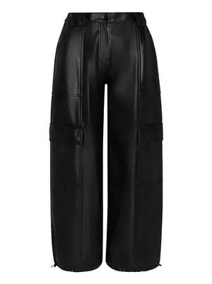 Simkhai Luxe Vegan Leather Cargo Pants - Black