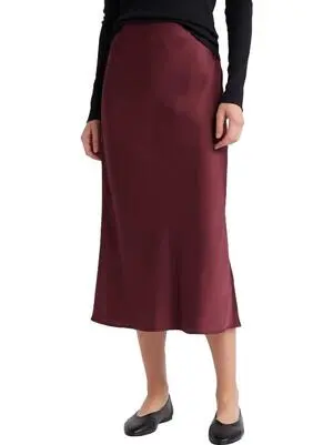 TREASURE & BOND Bias Cut Satin Midi Skirt