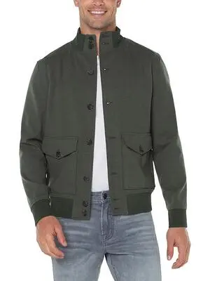 LIVERPOOL Button Front Bomber Jacket - Bottle Green