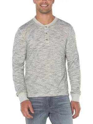 LIVERPOOL Slim Fit Henley - Cream Gray
