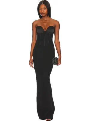 Retrofete Luna Strapless Maxi Dress - Black