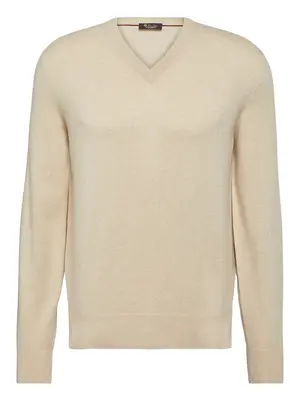 Loro Piana Cashmere V-neck Sweater - Beige
