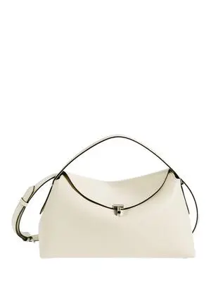 TOTEME TOTEME T-Lock Curved Leather Shoulder Bag Milk