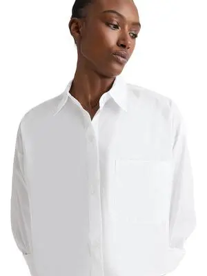 TWP Cropped Cotton Shirt - White