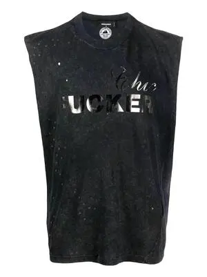 Dsquared2 Slogan-print Cotton Tank Top - Grey