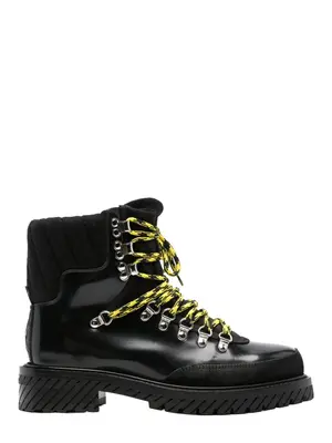 Off-White Patent-leather Ankle Boots - Black
