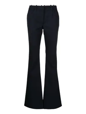 Off-White Virgin Wool Flared Trousers - Blue