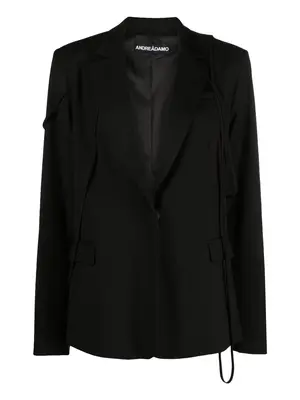 ANDREĀDAMO Layered-detail Blazer - Black