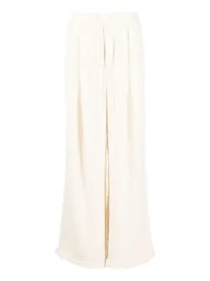 Eckhaus Latta Bouclé Wide-leg Trousers - Neutrals