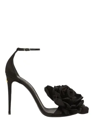 Dolce & Gabbana Keira Floral-appliqué Sandals - Black
