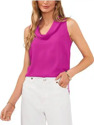 Vince Camuto Sleeveless Cowl Neck Top - Bloomberry