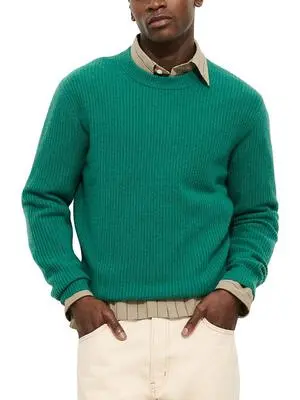 ALEX MILL Jordan Crewneck Cashmere Sweater - Kelly Green