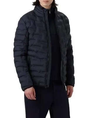 Bugatchi Quilted Bomber Jacket - Navy