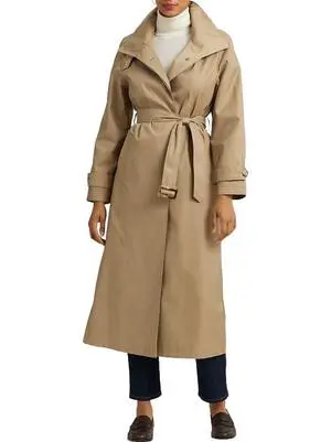 Ralph Lauren Stand Collar Trench Coat - Sand