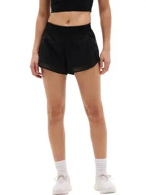 Athleta Mesh Racer Run Mid Rise 4" Short - Black