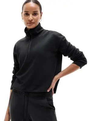 Athleta Seasoft Quarter Zip Black