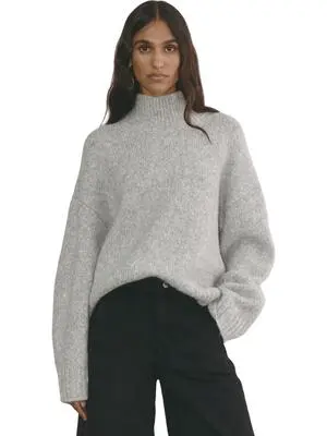 Everlane Oversized Turtleneck Sweater Heather Grey