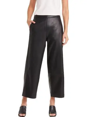 KOBI HALPERIN KOBI HALPERIN Bernie Faux Leather Wide Leg Crop Pants