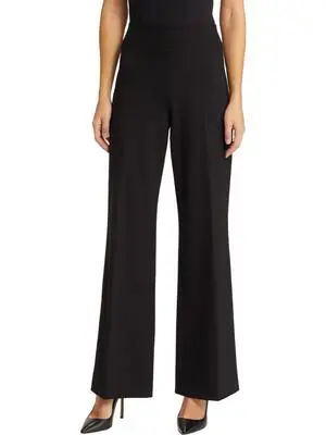 Anne Klein Pull-on Wide Leg Trousers - Anne Black