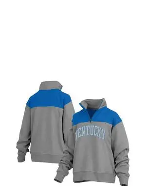 PRESSBOX Kentucky Wildcats Fleece Quarter-zip Jacket - Gray