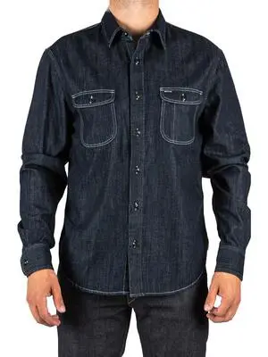 HIROSHI KATO The Brace Denim Button-up Shirt - Indigo