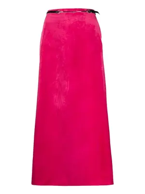 Gucci Velvet Maxi Skirt With Detachable Belt - Pink