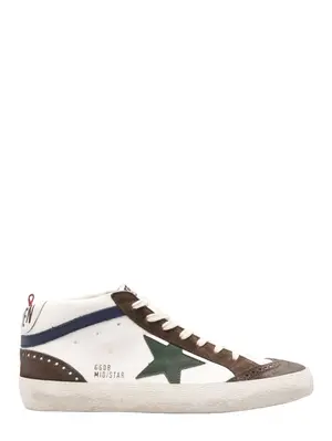 GOLDEN GOOSE Mid-star Leather Sneakers - White
