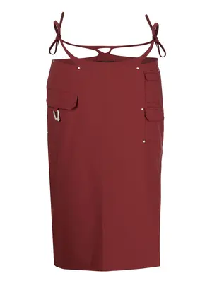 HELIOT EMIL Cut-out Detailing Midi Skirt - Red