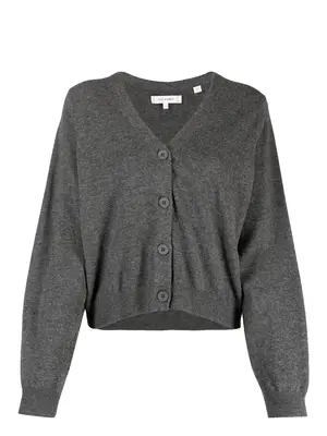 Chinti & Parker V-neck Cropped Wool Cardigan - Grey