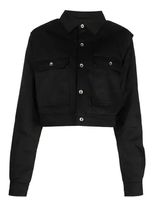 Rick Owens Cut-out Cropped Jacket - Black