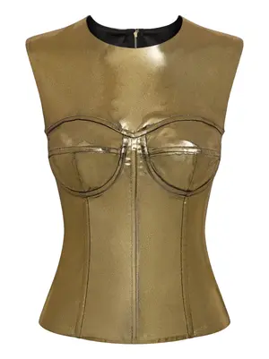 Dolce & Gabbana Metallic Sleeveless Top - Gold