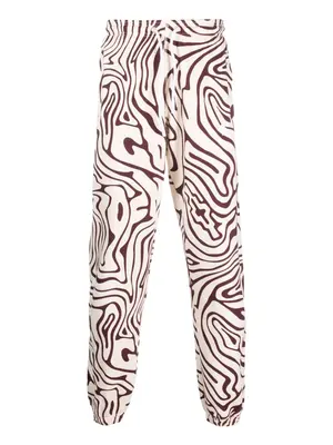 COUNTY OF MILAN Marcelo Burlon Swirl-print Cotton Track Pants - Red