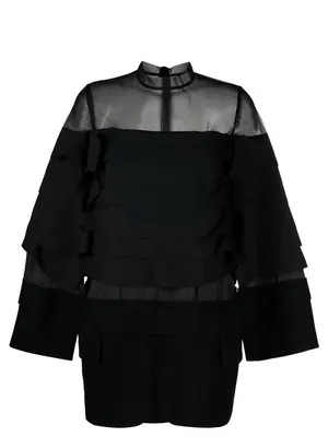Sacai Layered-effect Panelled Minidress - Black