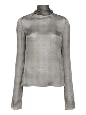 Saint Laurent Checked Blouse - Neutrals