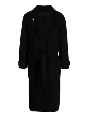 LEMAIRE Belted Double-breasted Coat - Black