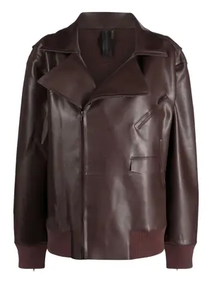 Norma Kamali Oversized Zip-up Biker Jacket - Brown