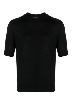 BALLANTYNE Fine-knit Wool T-shirt - Black