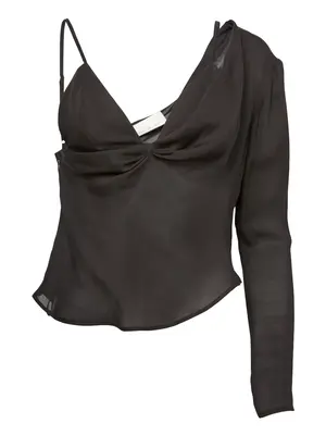 Fleur Du Mal Georgette Triangle Top - Black