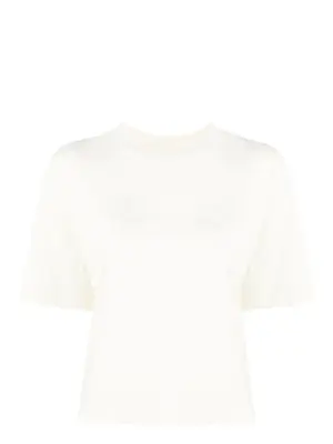 Off-White Off-White Logo-Embossed Cotton T-Shirt Neutrals