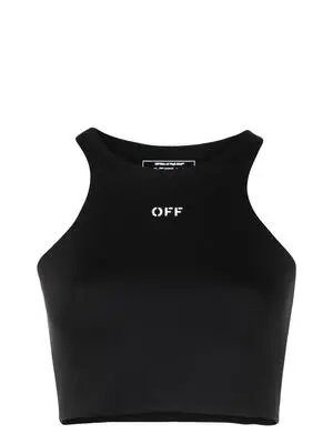 Off-White Logo-print Cropped Tank Top - Black